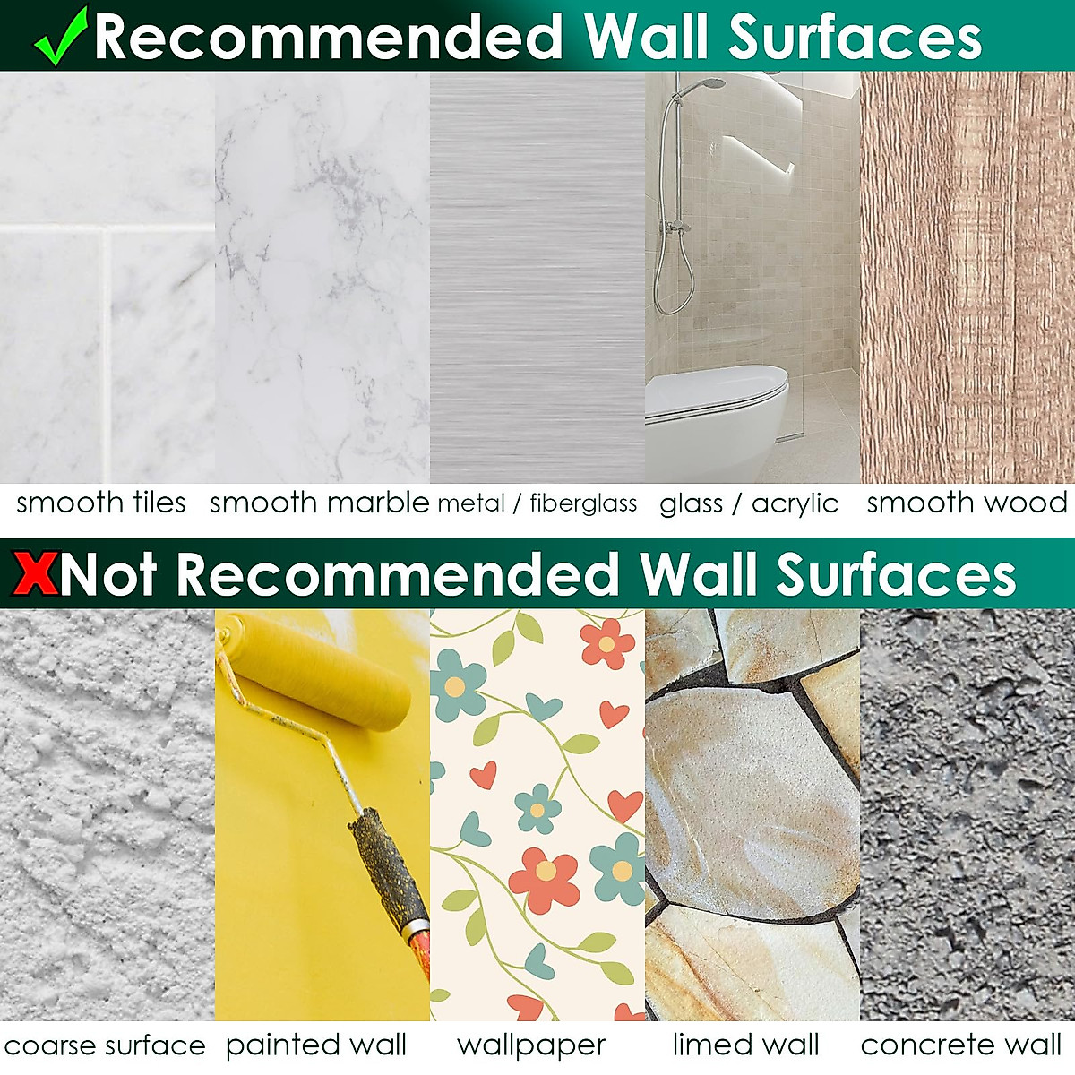 Jovware Shower Caddy Adhesive Strips, Shower Caddy Adhesive Replacement Stickers, Adhesive for Shower Shelves, Shower Shelf Adhesive Replacement for Soap Holder, Kitchen Rack, Bathroom, Wire 6 Pack