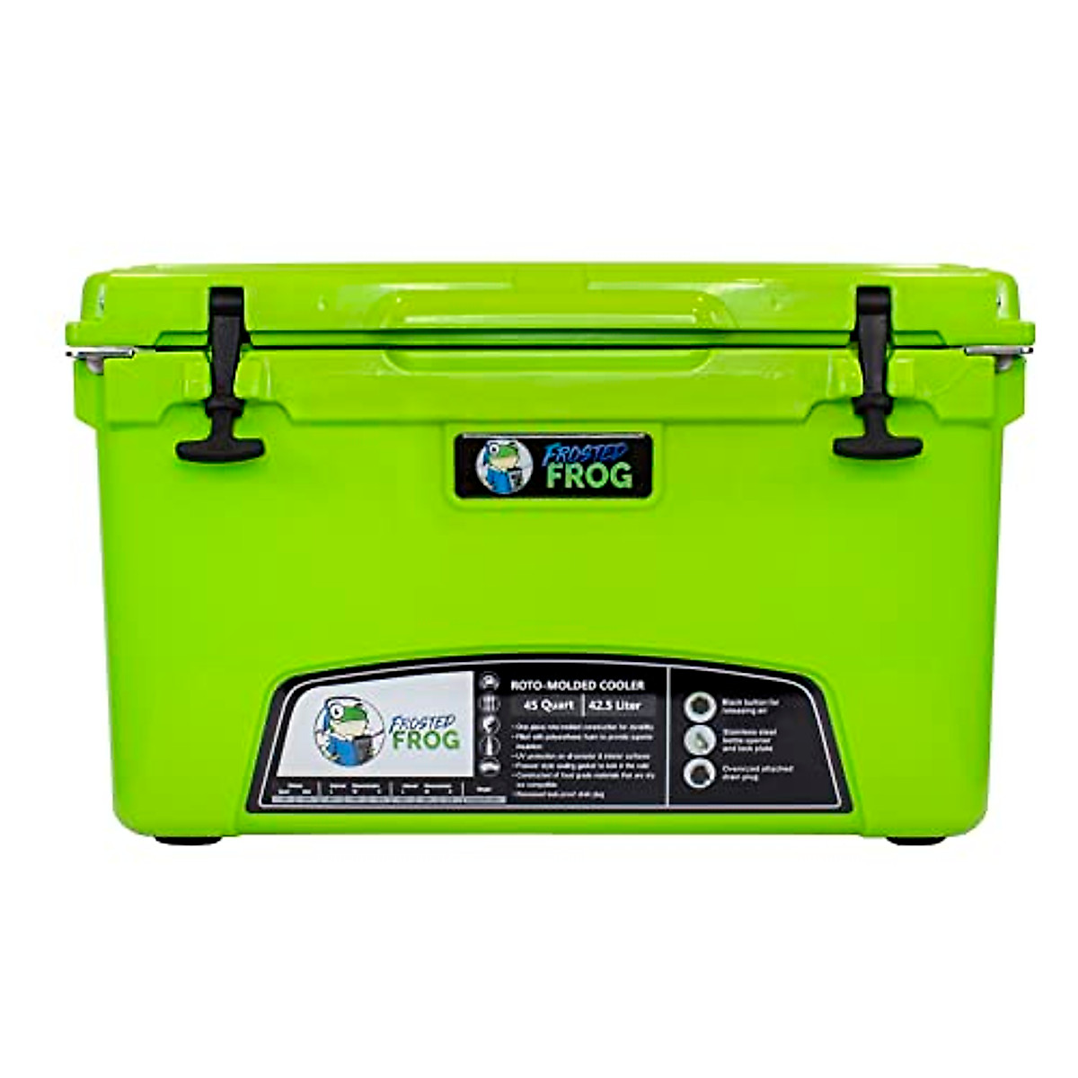 Frosted Frog Original Green 45 Quart Ice Chest Heavy Duty High Performance Roto-Molded Commercial Grade Insulated Cooler