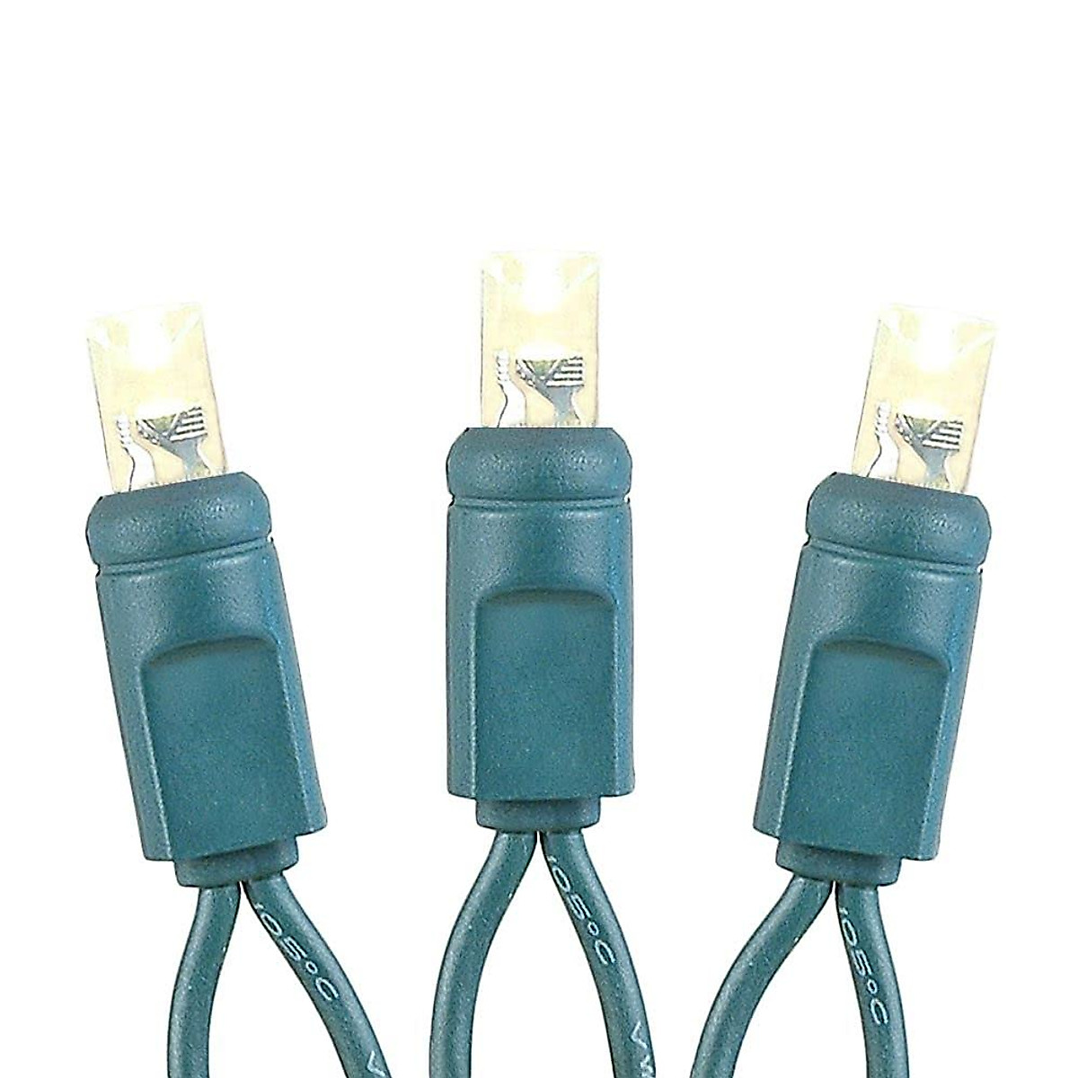 Novelty Lights 100 Light LED Christmas Mini Light Set, Outdoor Lighting Party Patio String Lights, Warm White, Green Wire, 50 Feet