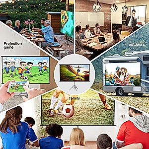 Projection Screen with Stand 120 Inch Portable Projection Screen 16:9 4K HD Rear Projection Movie Screen with Carrying Case for Indoor Outdoor Home Theater Backyard Cinema Travel (120 inch)
