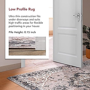 nuLOOM Sasha Machine Washable Medallion Ultra Thin Area Rug, 3' x 5', Pink