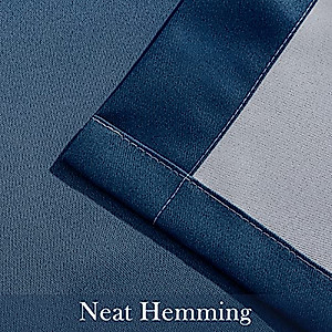 HOMEIDEAS Navy Blue Ombre Blackout Curtains 52 X 84 Inch Length Gradient Room Darkening Thermal Insulated Energy Saving Grommet 2 Panels Window Drapes for Living Room/Bedroom