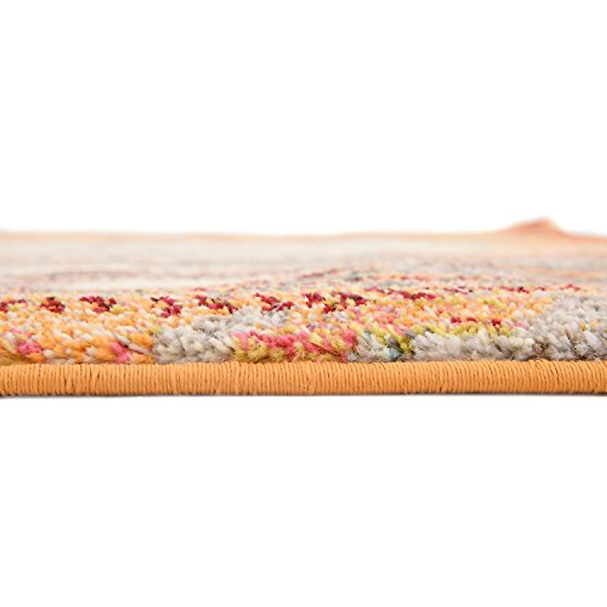 Unique Loom Estrella Collection Modern, Abstract, Light Colors, Distressed Area Rug, 5 ft x 8 ft, Orange/Beige