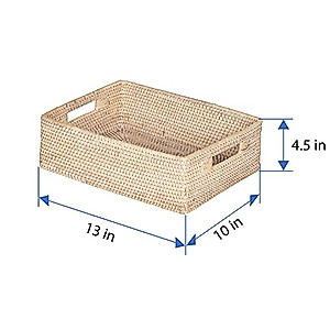 Kouboo 1060123 Laguna Rattan Shelf & Organizing Basket, Off White/Latte