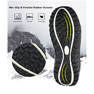 ROCKMARK Men's Winter Snow Boots Outdoor Warm Mid Calf Waterproof Durable Boot Non-Slip Warm Climbing Shoes (9.5, Red)