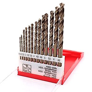Sipery Twist Drill Bits Set 13Pcs, 1/16"-1/4" HSS Drill Bits Set Jobber Drill Bits for Stainless Steel, Hard Metal, Cast Iron, Plastic and Wood