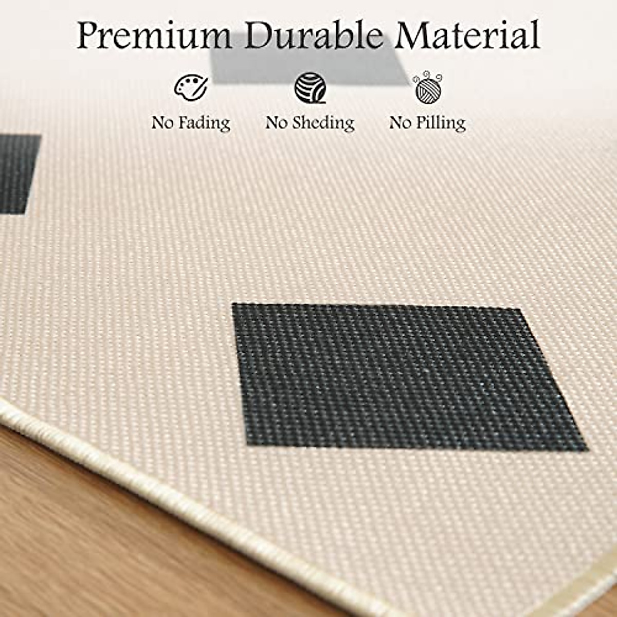 Area Rug 5 X 7 Modern Area Rugs-Washable Rugs Simple Neural Rugs for Living Room Carpet for Bedroom Dining Room-Diamond,5'x7',Cream and Black