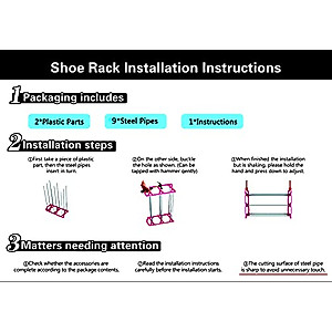 Small Shoe Rack，3-Tier Shoes Shelf Storage Multifunctional Lightweight Organizer Sturdy Metal Stackable Stand Footwear for Closet Living Room Bedroom bathroom(3 Tier Black Shoe Rack)