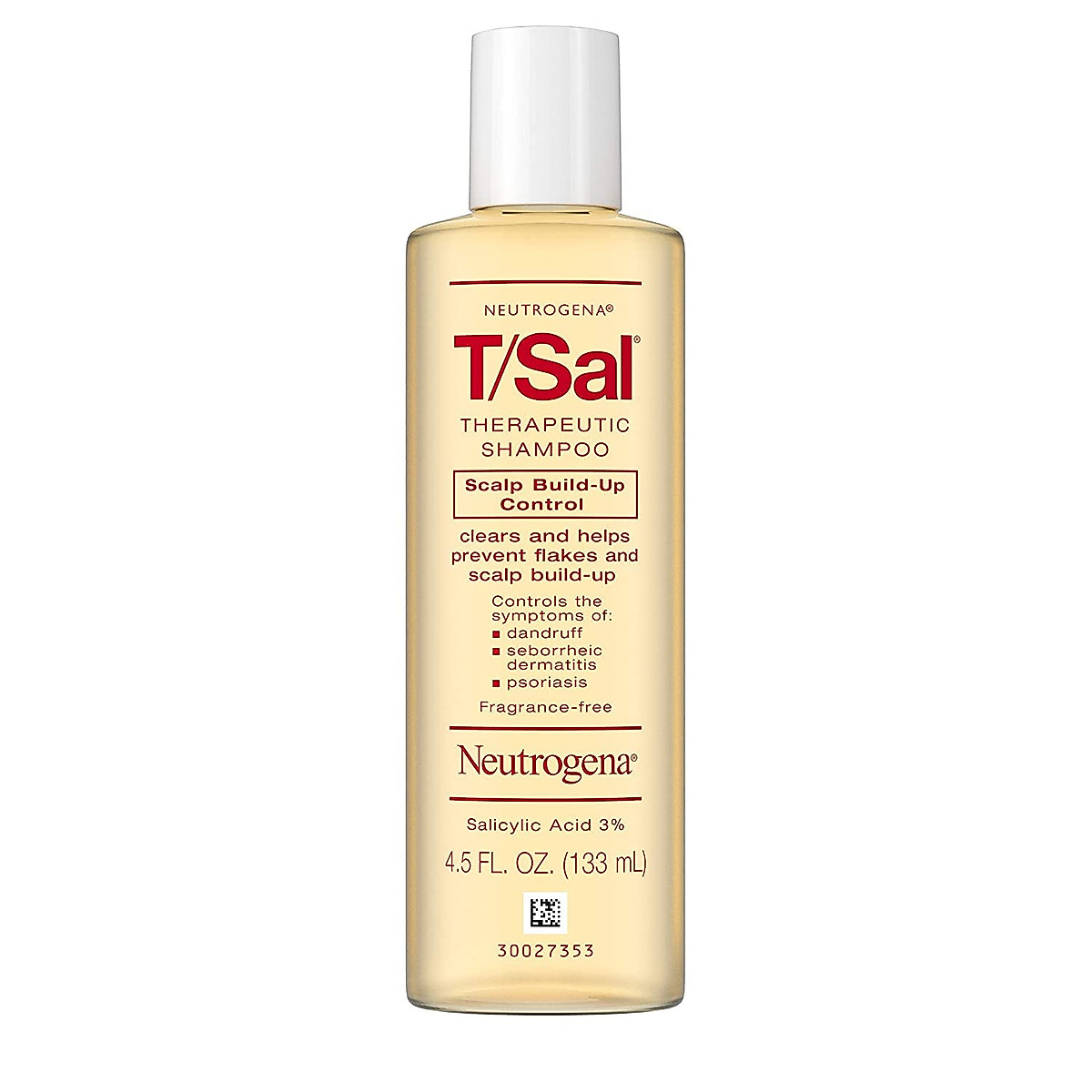 Neutrogena T/Sal Therapeutic Shampoo for Scalp Build-Up Control with Salicylic Acid, Scalp Treatment for Dandruff, Scalp Psoriasis & Seborrheic Dermatitis Relief, 4.5 fl. oz (Pack of 2)