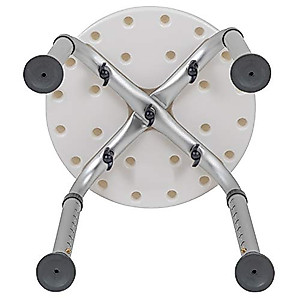 Flash Furniture Hercules Series Aluminum Bath and Shower Chair with Adjustable Seat Height, Anti-Slip Medical Shower Chair, White