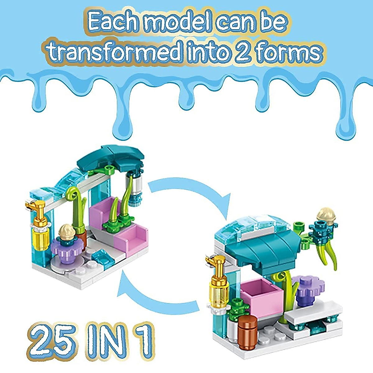 Girls Building Blocks Set Toy, 25-in-1 Princess Toys for Girls Age 6-8, 554PCS STEM Educational Construction Toys Set, Princess Castle Toys Gift for Girls Age 6-12 Years Old