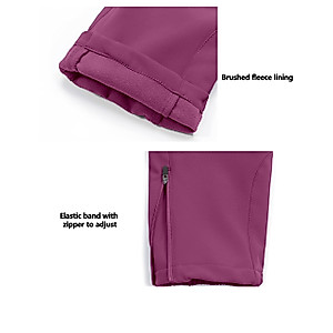 Little Donkey Andy Women’s Winter Hiking Ski Snowboarding Pants, Softshell Pants, Fleece Lined and Water Repellant Purple M