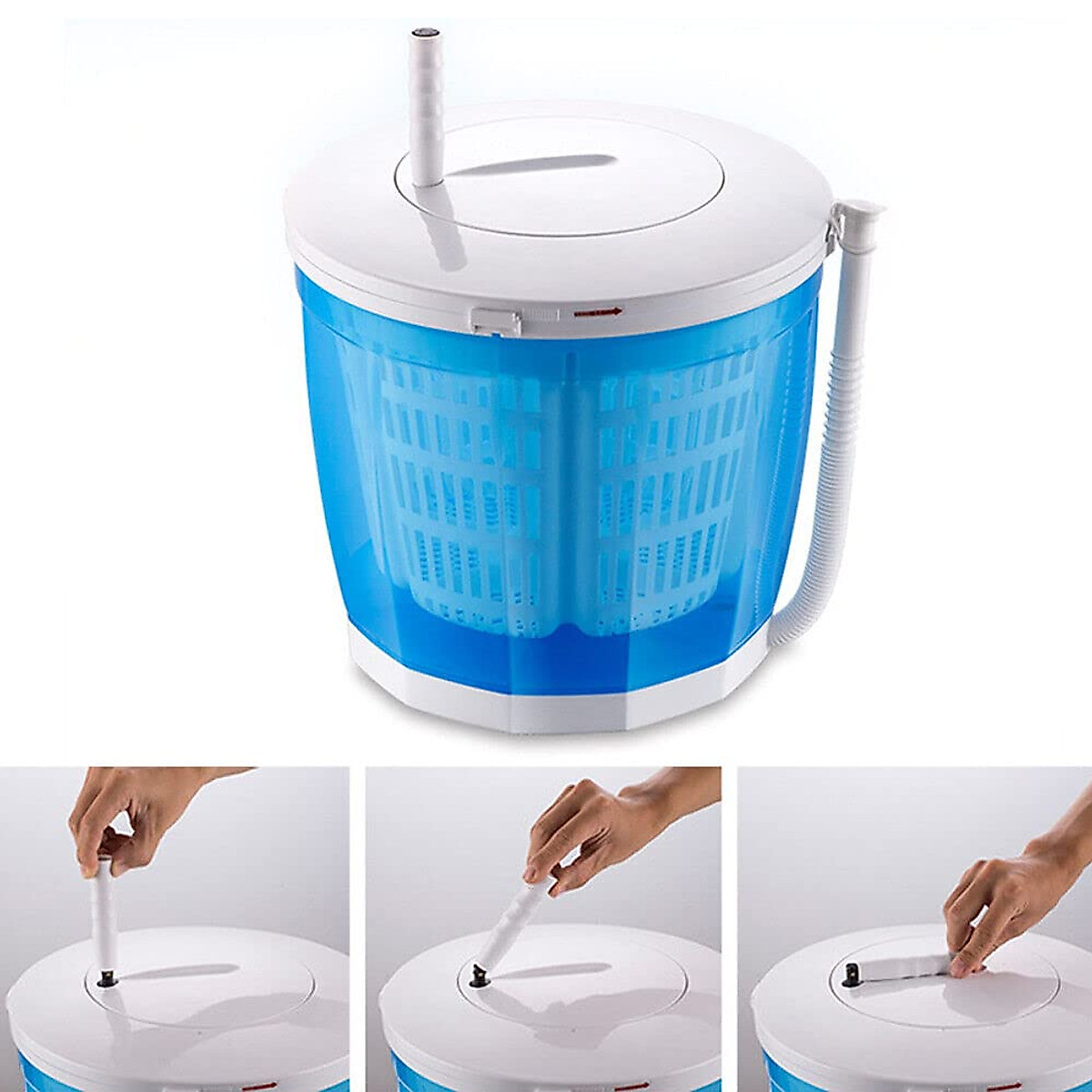 Non Electric Hand Crank Washing Machine - Manual Washer for Dorms, Apartments, Camping - Underwear Washer - Efficient Laundry Washer
