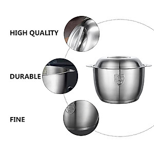 HEMOTON Nonstick Soup Pot 1pc Lard Can 304 Stainless Steel Oil Bottle Vegetable Baby Nonstick Sauce Pot
