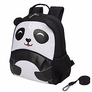yodo Kids Insulated Toddler Backpack with Safety Harness Leash and Name Label - Playful Preschool Lunch Boxes Carry Bag, Panda