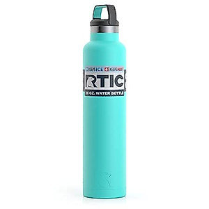 RTIC 26 oz Vacuum Insulated Water Bottle, Metal Stainless Steel Double Wall Insulation, BPA Free Reusable, Leak-Proof Thermos Flask for Hot and Cold Drinks, Travel, Sports, Camping, Teal