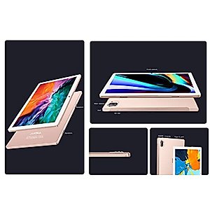 JUSYEA 2023 Android 12 J10 Tablet : 10 Inch Tablets 4GB RAM, 64GB+128GB ROM, Octa-core processors-8000mAh Battery, 5G+2.4G Wi-Fi, Bluetooth 5.0, with Mouse丨 Keyboard and More - Gold