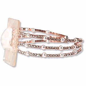 Floral Corsage Bracelet in Rose Gold, Crystal & Pearl Windsor Collection