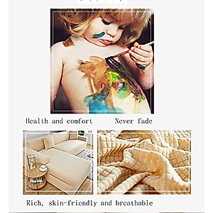 IMYOGI High Stretch Sofa Covers High Stretch Sofa Cover L Shape Stylish Sofa Slipcovers Solid Color Jacquard Fabric with Non Skid Foam Couch Covers for Living Room -Blue-4 Seater+4 Seater