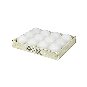 Zest Candle CBZ-003 12-Piece Ball Candles, 2-Inch, White, Count