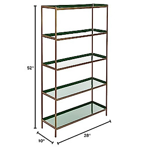 Safavieh Home Justine Contemporary Green and Brass 5-tier Etagere Bookshelf