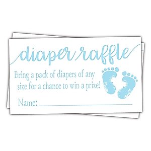 50 Blue Baby Feet Diaper Raffle Tickets - Boy Baby Shower Game
