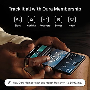 Oura Ring Gen3 Horizon - Stealth - Size 12 - Smart Ring - Size First with Oura Ring Gen3 Sizing Kit - Sleep Tracking Wearable - Heart Rate - Fitness Tracker - 5-7 Days Battery Life