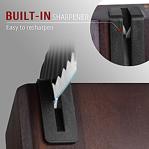 Dimoedge Kitchen Knife Block Set with Built-in Sharpener, Ultra-Sharp 13-Piece Stainless Steel Knives with Ergonomic Hollow Handle