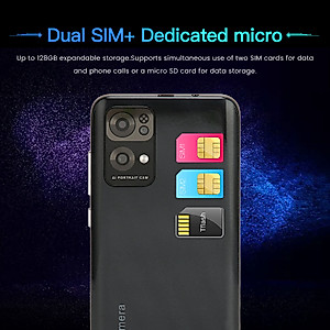 Rino7 Pro Smartphone, 5.45in HD Full Screen, 2GB RAM 32GB ROM, with Face Recognition, 2MP Front 5MP Rear, 3200mAh Battery, Dual Card Dual Standby Cellphone for Android 6(Black)