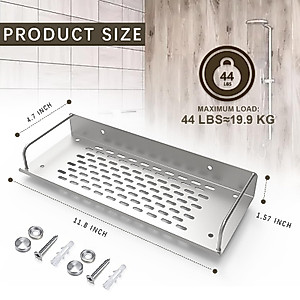 YZNBIK Shower Caddy Organizer Shelves Rack, 2 Pack Bathroom Organizers and Storage, Rustproof 304 Stainless Steel Wall Home Storage and Organization, Silver