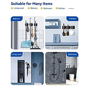 2 Pack Broom Holder Wall Mount, Broom Holder, Mop and Broom Holder Wall Mount, Broom Organizer Wall Mount, Broom Hanger Wall Mount, Mop Holder, Broom Holder Wall Mount Self Adhesive for Kitchen Toilet Storeroom