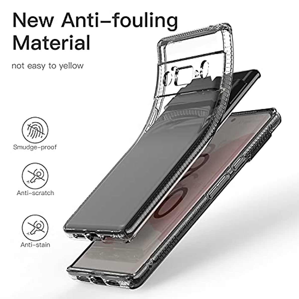 HAII Clear Case for Google Pixel 6, Slim Thin Flexible TPU Shock-Absorbing Soft Crystal Clear Lightweight Shockproof Protective Case Cover for Google Pixel 6 (Clear)
