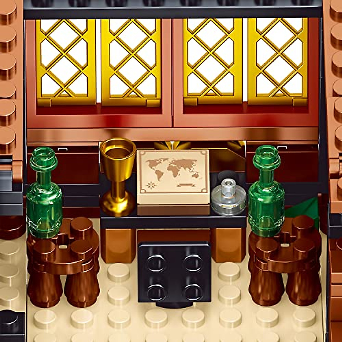 Mesiondy Pirate Ship Model，Pirate Ship Model Mini Building Blocks Kit, MOC Pirate Ship Building Sets for Boys Girls 14+ (1282Pcs)