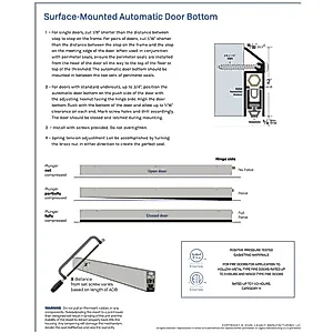 Fire Rated/Light Duty/Surface Mounted Automatic Door Bottom (7123CA) with Solid Rubber Extrusion, SMS # 6 x 1'' Supplied, (48'' L x 19/32" W x 2" H)