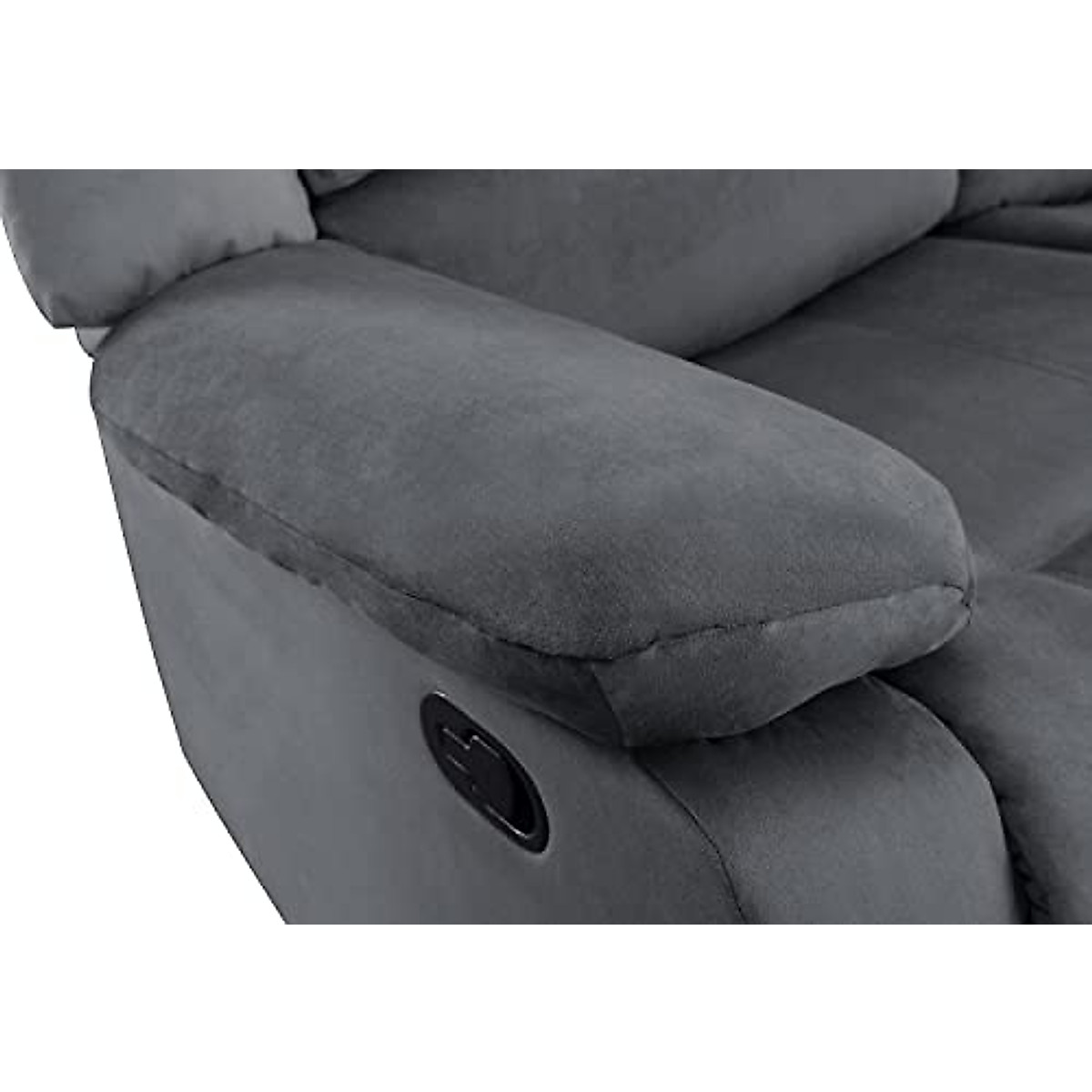 Blackjack Furniture Winthrop Microfiber, Modern Recliner Chair for Living Room and Home Theater, 60" L x 35" W x 40" H, Den Loveseat, Gray
