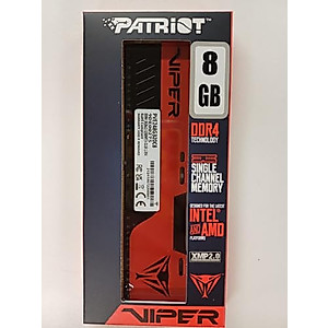 Patriot Viper Elite II DDR4 RAM 8GB (1X8GB) 3200MHz CL18 1.35v UDIMM Desktop Gaming Memory Module Compatible with XMP - PVE248G320C8