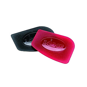 Lodge SCRAPERPK Durable Polycarbonate Pan Scrapers and ASHH41 Silicone Hot Handle Holder Bundle