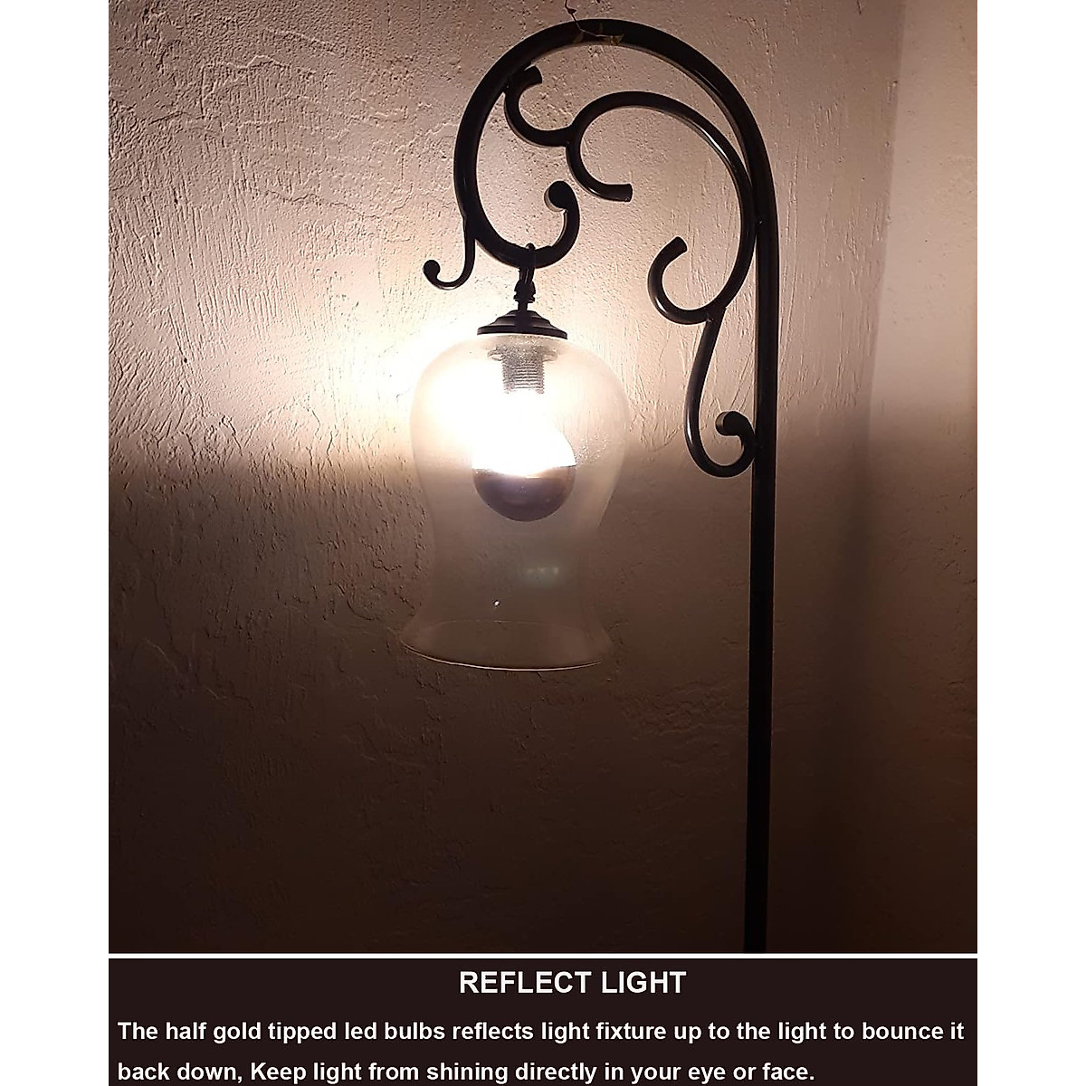 KarlunKoy Half Chrome Light Bulb 6W (60W Equivalent) Dimmable LED Edison Bulb G80/G25 Globe Shape Decorative LED Bulb Half Gold Reflected Light 2700K Soft White E26 Base Pack of 4