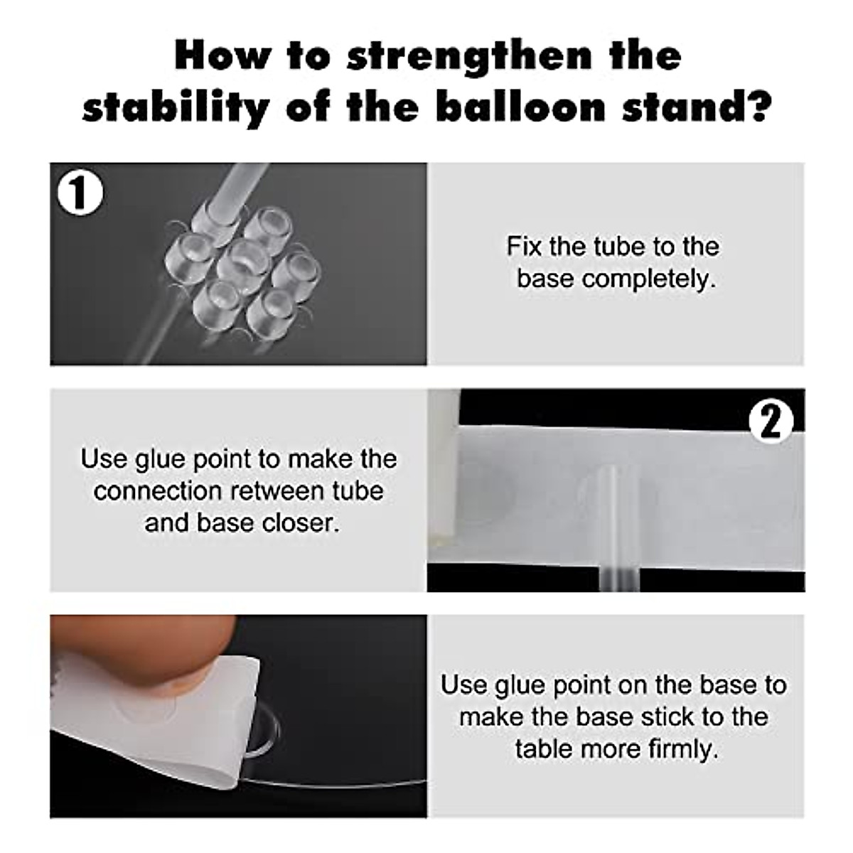 Balloon Stand Kit - Tinabless 2 Sets of Clear Table Desktop Balloon Holder with 7 Balloon Sticks,7 Balloon Cups and 1 Balloon Base for Birthday | Wedding Party, Holidays, Anniversary Decorations