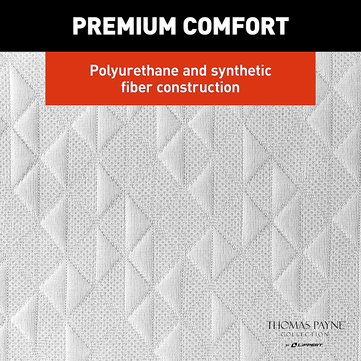 Thomas Payne 30" x 6" x 8" Short Queen RV Bed Extender for Full-Size Queen Conversion, Made from Polyurethane and Synthetic Fiber, Includes Fabric Hinge, Removable Zippered Cover - 2022323581