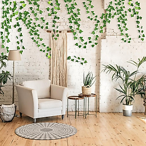 CQURE 30Pack 256Ft Artificial Ivy Fake Vines,Ivy Garland Greenery Garland Fake Hanging Plants Vines Aesthetic Green Leaves for Bedroom Wedding Party Garden Wall Room Decor