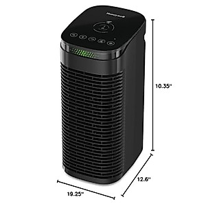 Honeywell HPA080 InSight HEPA Air Purifier with Air Quality Indicator and Auto Mode, Allergen Reducer for Medium Rooms (100 sq ft), Black - Wildfire/Smoke, Pollen, Pet Dander & Dust Air Purifier