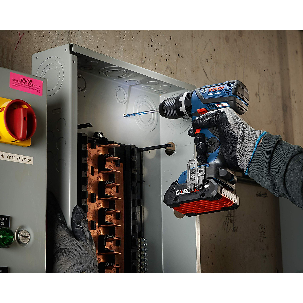 BOSCH GXL18V-251B25 18V 2-Tool Combo Kit with 1/4 In. and 1/2 In. Two-In-One Impact Driver, Compact Tough 1/2 In. Hammer Drill/Driver and (2) CORE18V 4.0 Ah Batteries