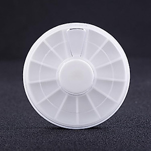 Dioche 10pcs Nail Art Storage Box, 12 Grids Round Dustproof Clear Jewelry Organize Container for Beads Earrings Pills