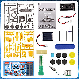 Playsheek STEM Projects for Kids Ages 8-12 Solar Robot Kit 6-in-1 Space Toys for 10-Year-Old Boy Girl Gift Toys Science Kits Christmas Birthday Gifts for 8 9 10 11 12 Year Old, Yellow