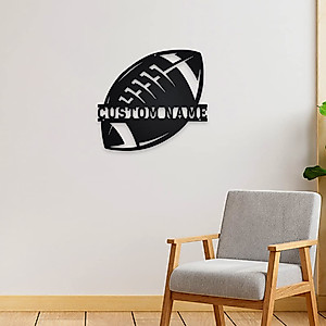 Personalized Football Gifts for Men Custom Name Football with Led Night Light, Football Neon Light Wall Sign 16 Colors Changing with Remote Control, Sport Lover Christmas Birthday Gift (Style 2)