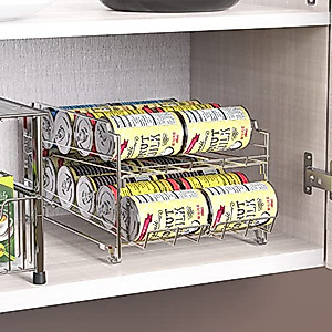 SimpleHouseware Dual Row Front Loading Can Dispenser, Chrome