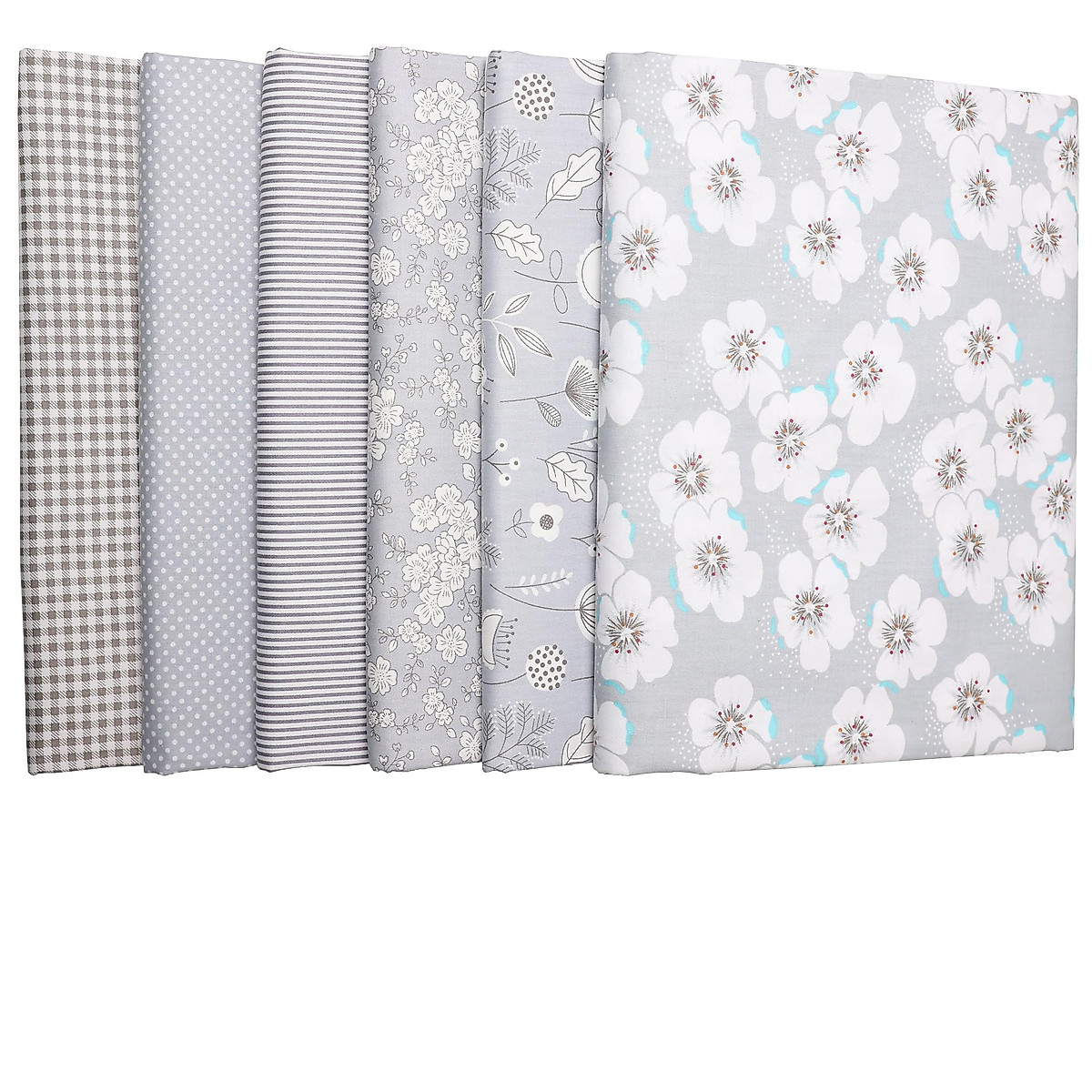 AbTwill Gray Cotton Fat Quarter Bundle Quilting Fabric for Sewing,18" x 22"