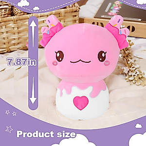 NXNYNZ 8 inch Cute Axolotl Plush Stuffed Animal, Soft Plush Axolotl Pillow Toy,Kawaii Axolotl Kitten Plushies for Christmas Girls Baby Kids