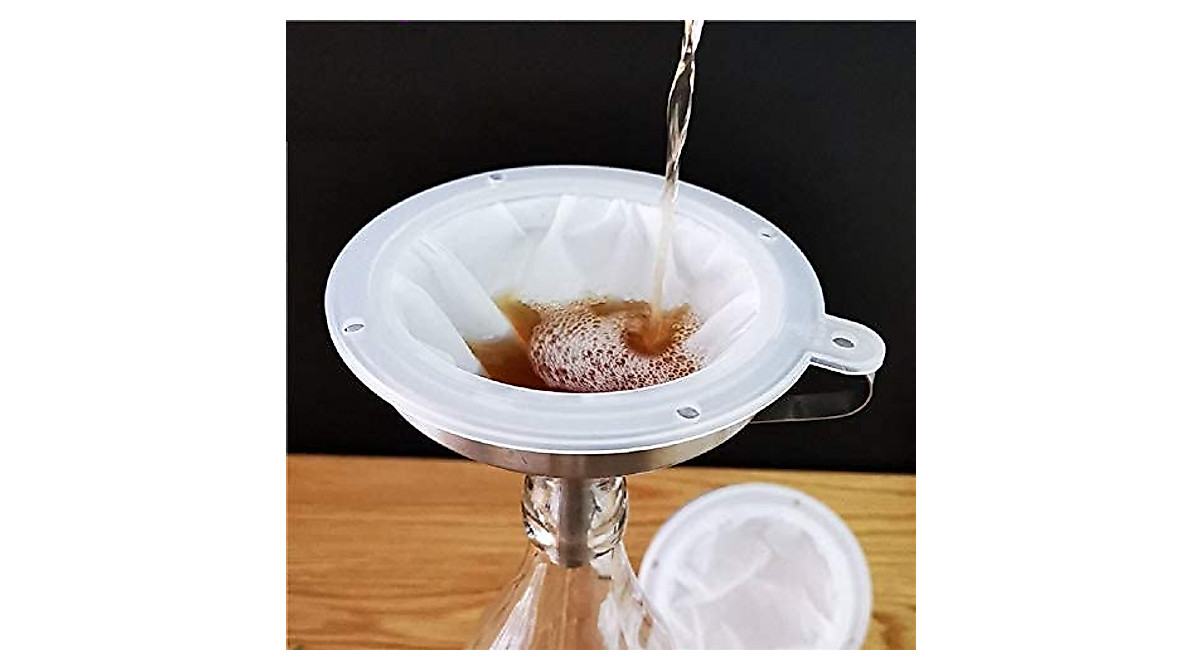 IAXSEE 5-Inch Stainless Steel Funnel with Fine Strainer